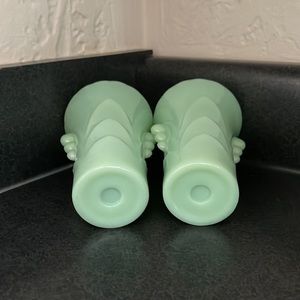 Jadeite Fire King | Accents | Vintage Jadeite Fire King Art Deco Vases ...